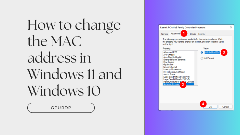 How to change the MAC address in Windows 11 and Windows 10 - Buy GPU RDP Online - Cheap GPU RDP ...